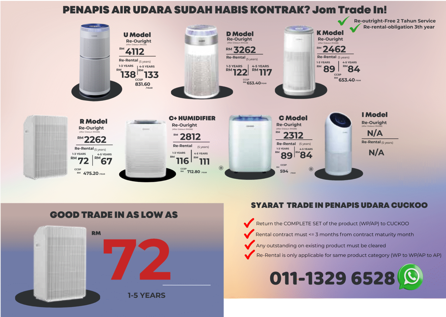 HARGA SERVICE CUCKOO | CALL UNTUK QUOTATION NOW